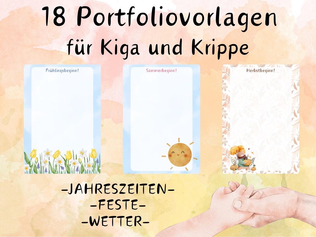 Digital Portfolio Template Set for Daycare and Crèche 18 Different ...