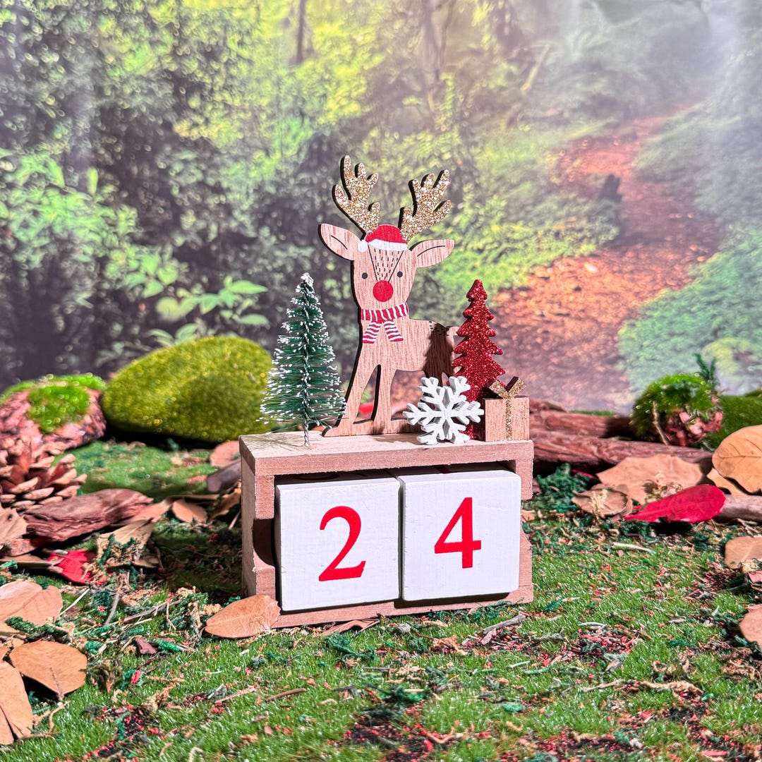 Reindeer Christmas Countdown Calendar, Wooden Advent Calendar ...