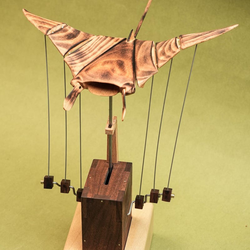 Wooden Manta Ray Automata - Etsy
