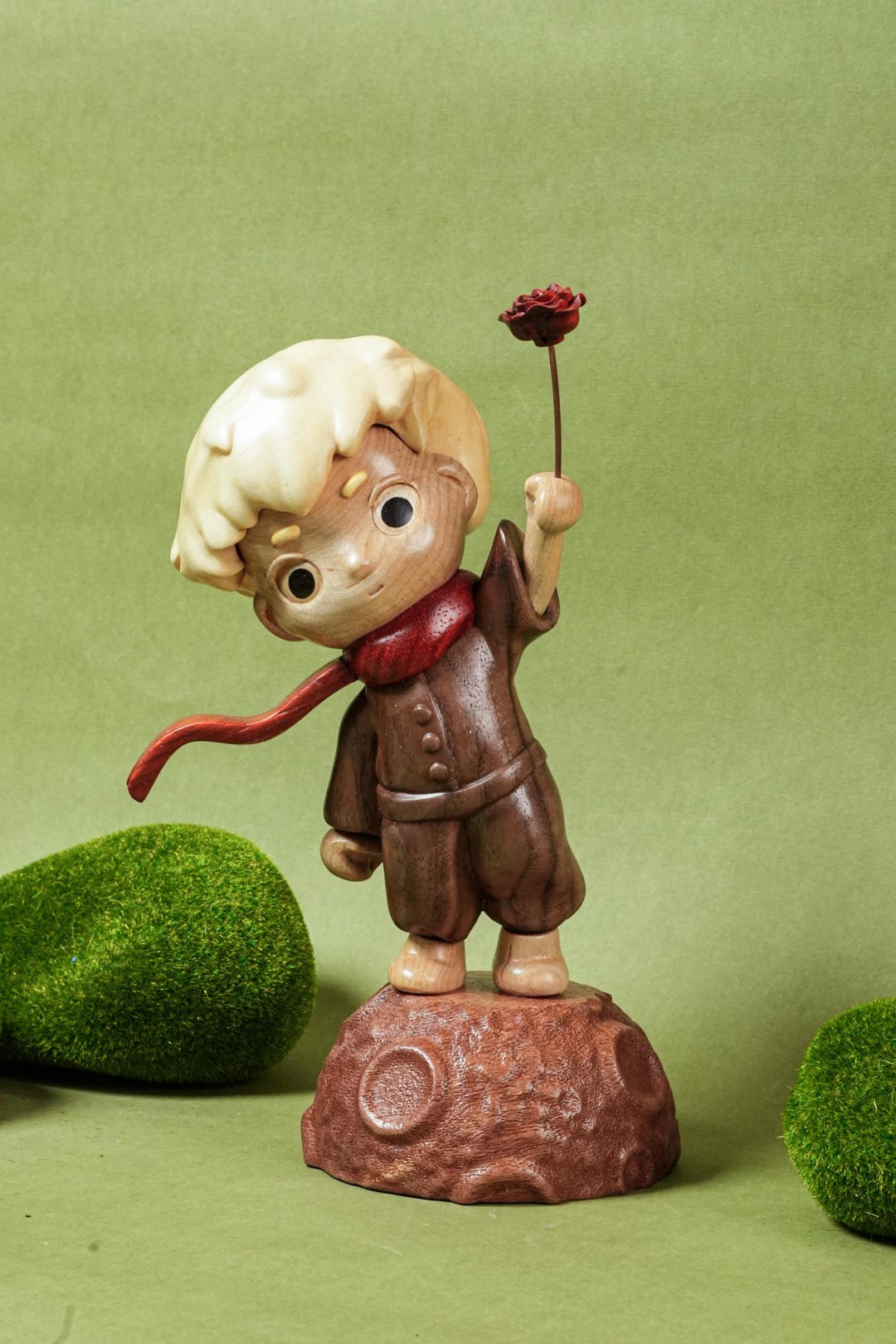Handmade Wooden Little Prince Statue, the Little Prince Wood Figurine ...