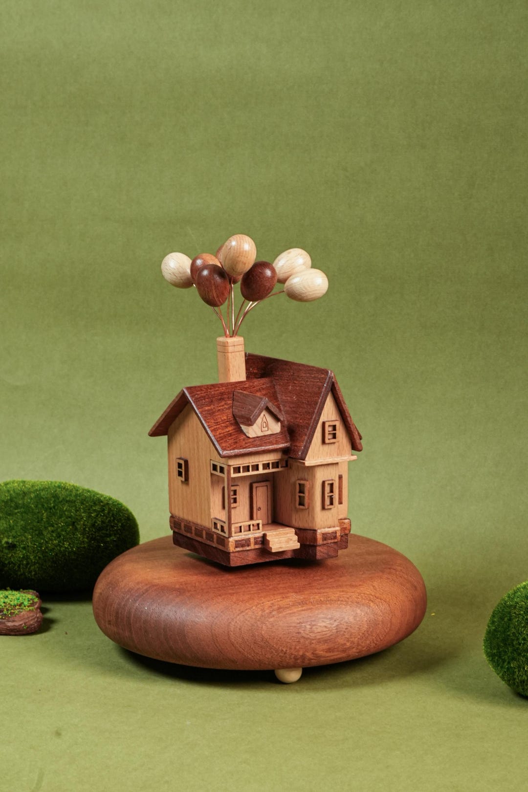 Wooden Balloon House Music Box, up House Rotating Music Box, up House ...