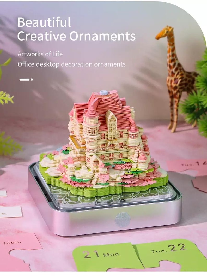 3D Love Castle Calender, 2026 Desk Calendar, 3D Paper Art Calendar, 3D ...