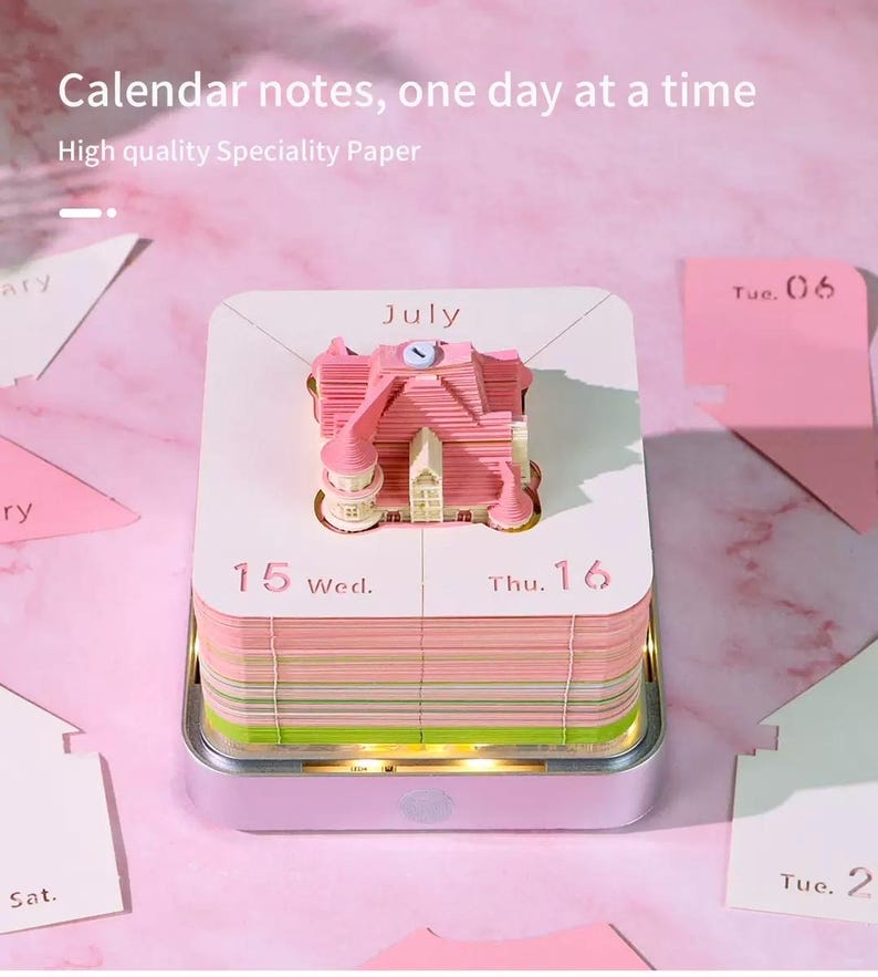 3D Love Castle Calender, 2026 Desk Calendar, 3D Paper Art Calendar, 3D ...