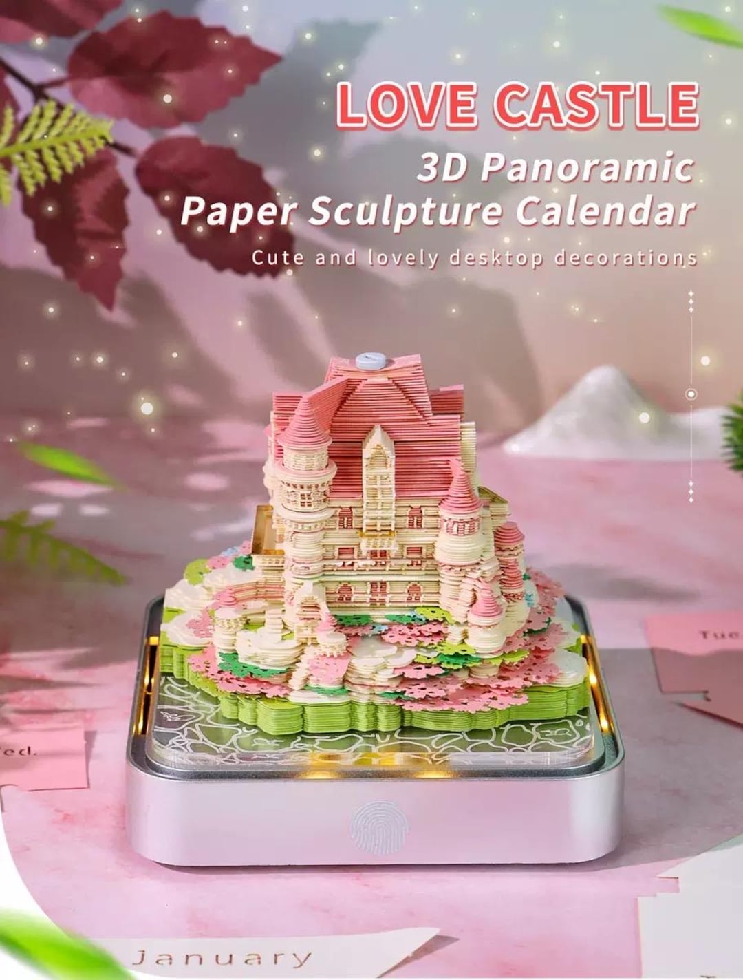 3D Love Castle Calender, 2026 Desk Calendar, 3D Paper Art Calendar, 3D ...