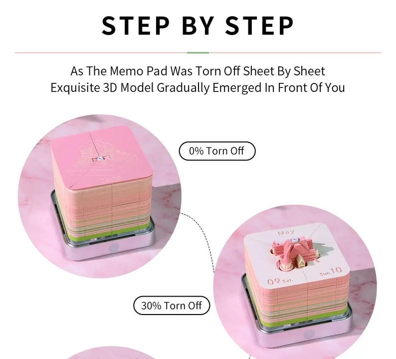 3D Love Castle Calender, 2026 Desk Calendar, 3D Paper Art Calendar, 3D ...