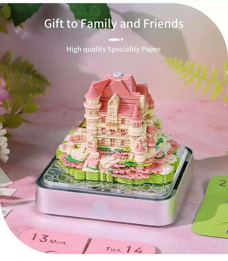 3D Love Castle Calender, 2026 Desk Calendar, 3D Paper Art Calendar, 3D ...