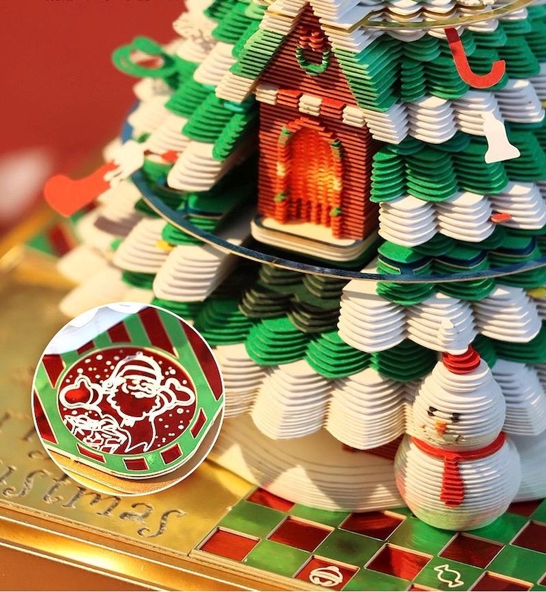 2025 Desk Calendar, 3D Paper Art Calendar, 3D Christmas Tree Design ...