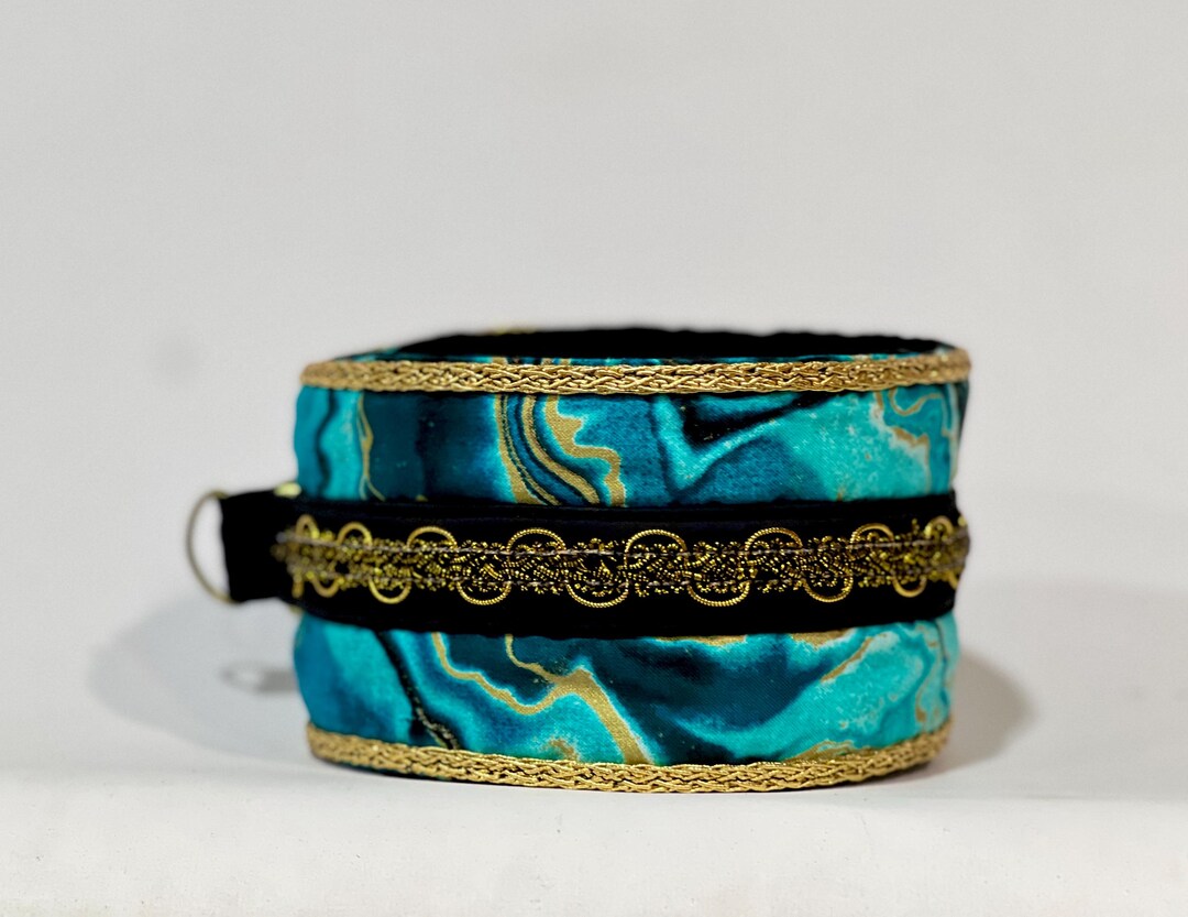 Dog Collar Satin Lined Coat-saver Collar for Poodles - Blue Marble ...