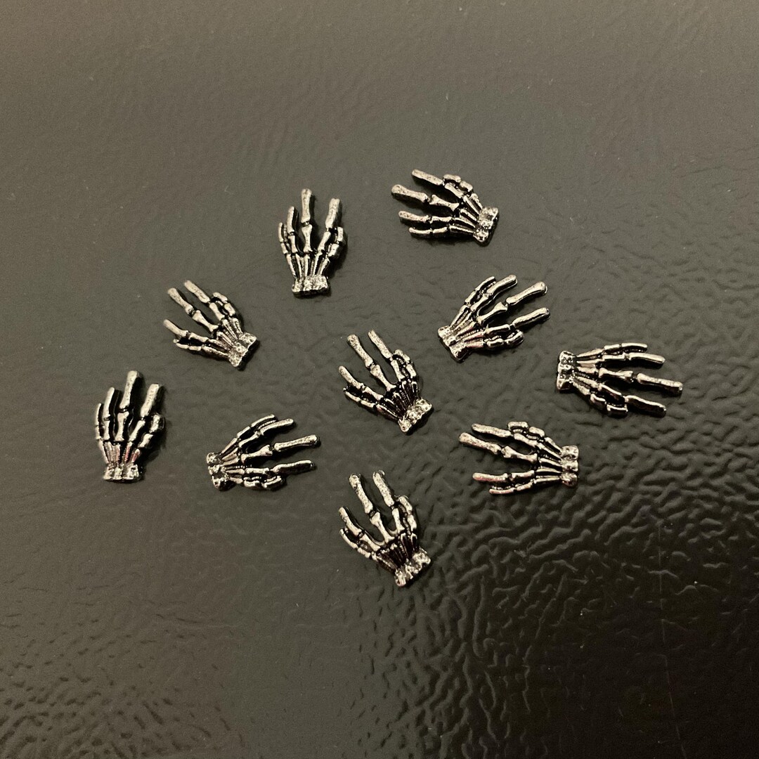 Skeleton Hand Nail Charm - Etsy