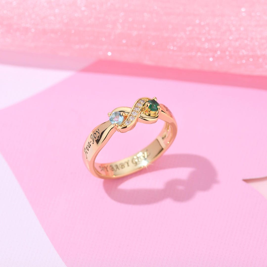 Infinity Birthstone Ring, Dainty Ring for Women Girls, Promise Ring for ...