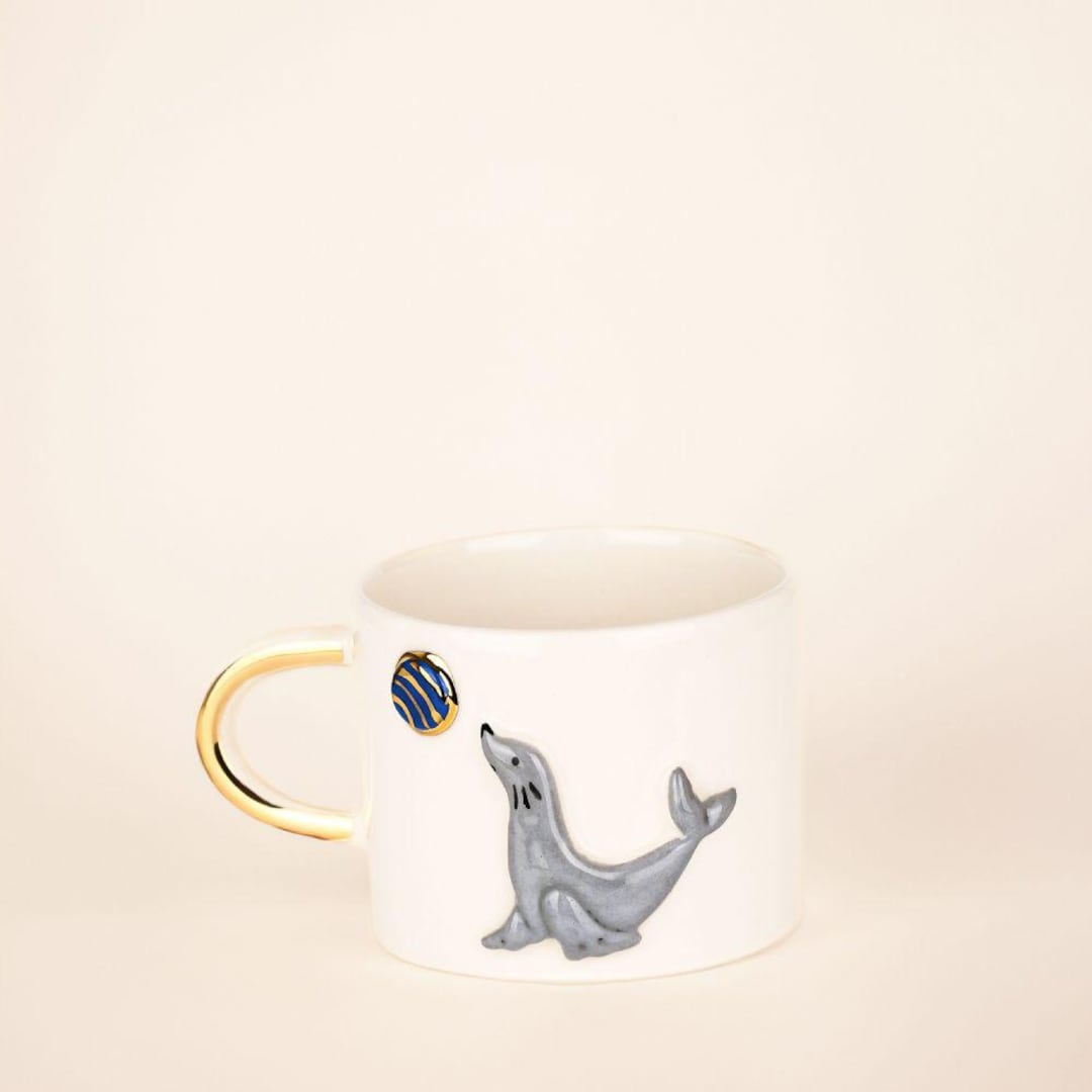 Cute Seal Mug Adorable Seal Cup, Ceramic Animal Mug, Unique Coffee Mug ...