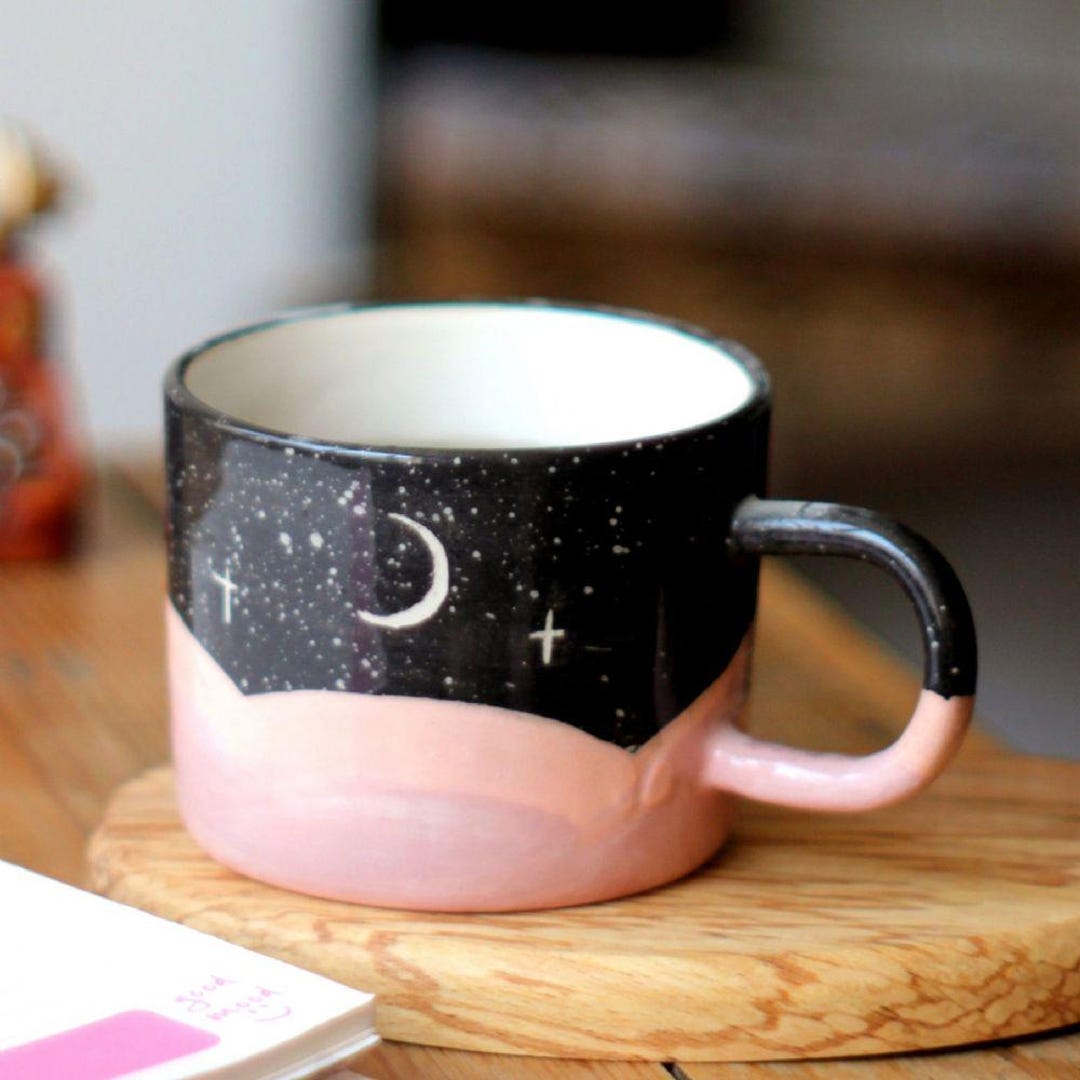 Elegant Crescent Moon Mug Celestial Coffee Cup Perfect Gift for ...