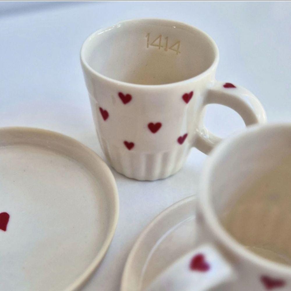 Porcelain Red Heart-shaped Cup Romantic Gift for Coffee & Tea Lovers - Etsy
