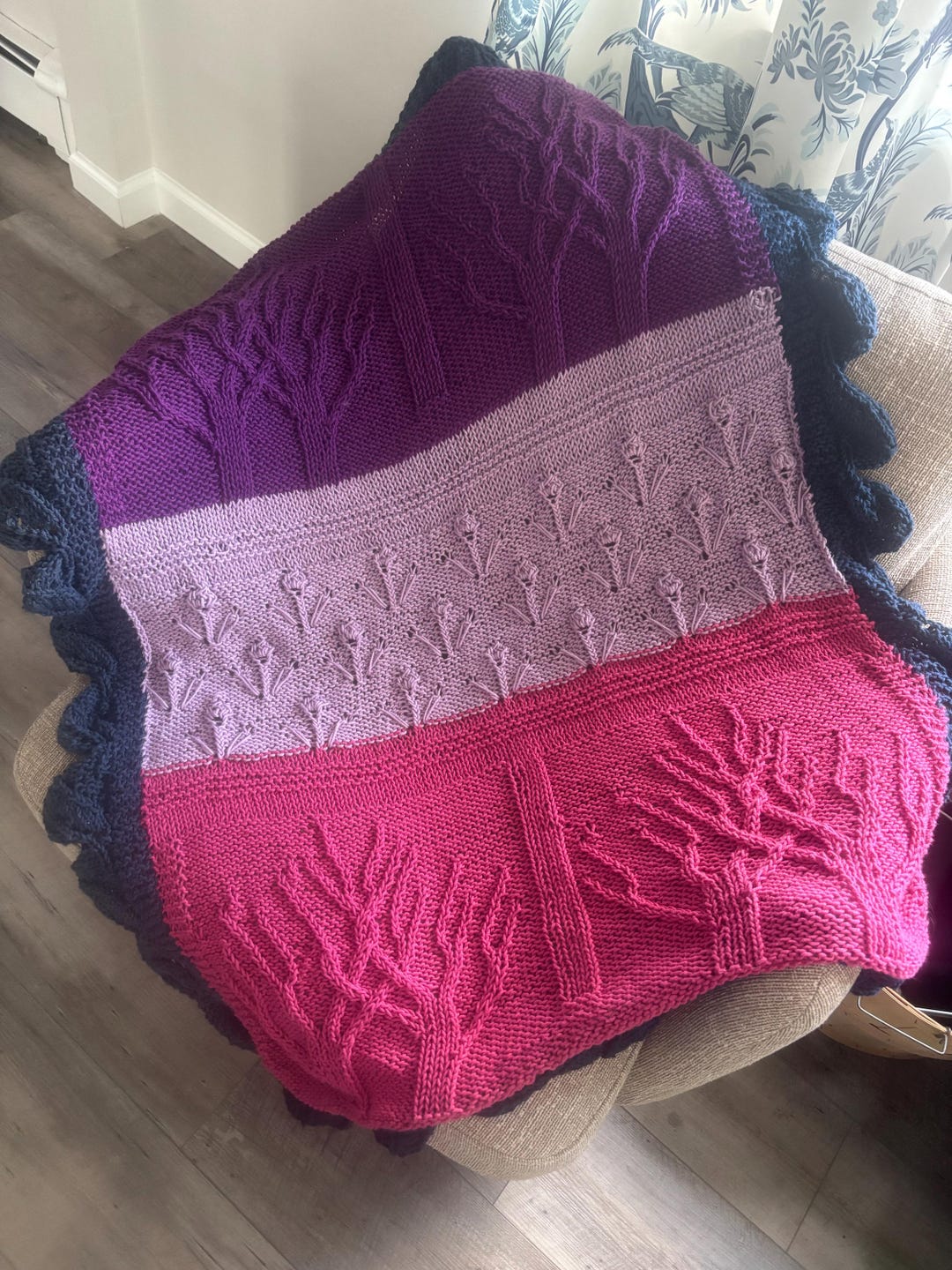 Hand Knit Tree of Life Baby Blanket - Etsy