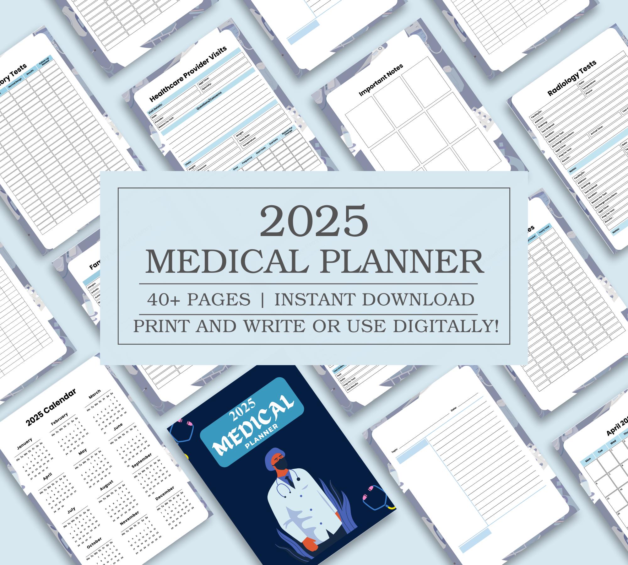Editable Medical Planner, Wellness Planner , Medication Health Tracker ...