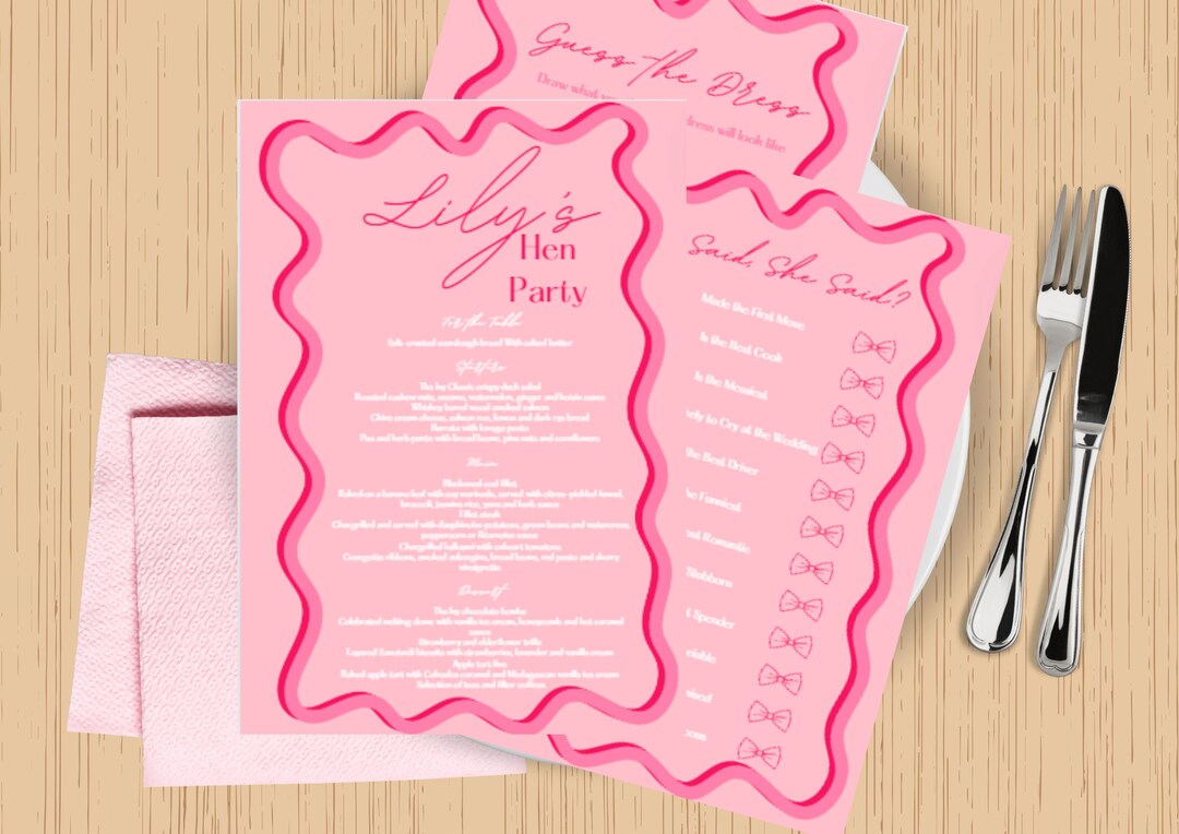 Hen Party Template Bundle Pink Instant Download - Etsy