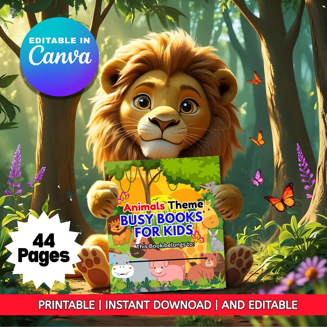 Busy Book Safari Animals Tracing Mazes & More | Fun and Educational ...