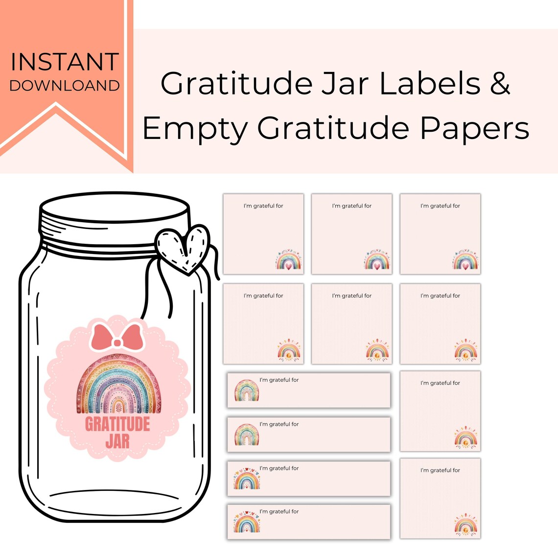 Printable Gratitude Jar Labels | Labels & Writing Paper | Instant ...