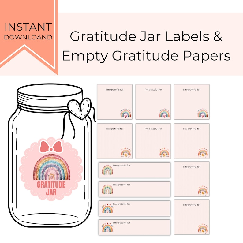 Printable Gratitude Jar Labels | Labels & Writing Paper | Instant ...