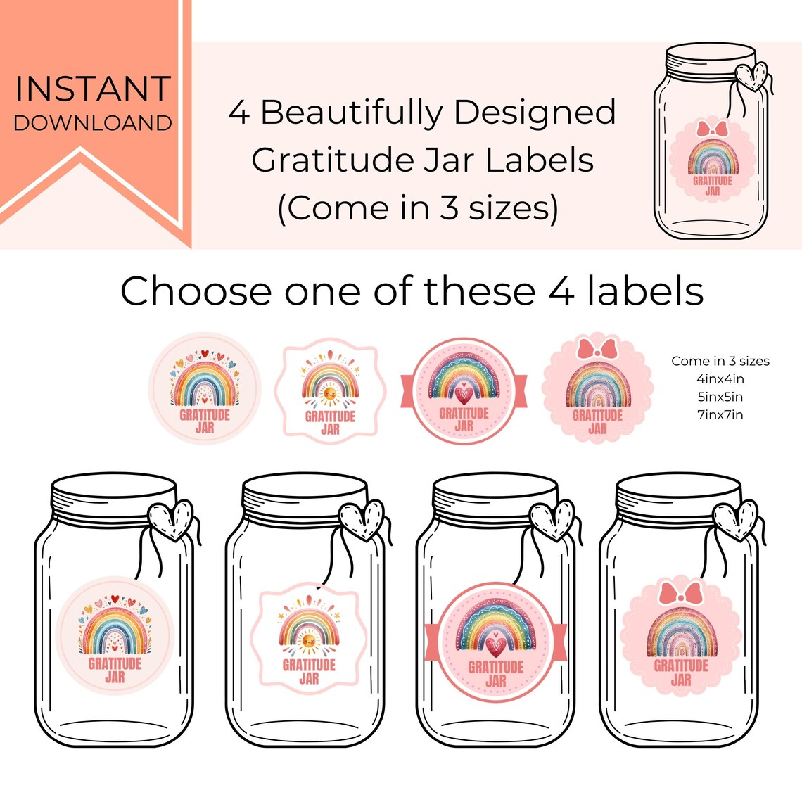 Printable Gratitude Jar Labels | Labels & Writing Paper | Instant ...