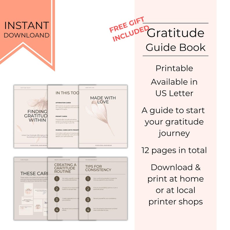 Gratitude Journal & Affirmation Cards | Printable Gratitude Toolkit ...