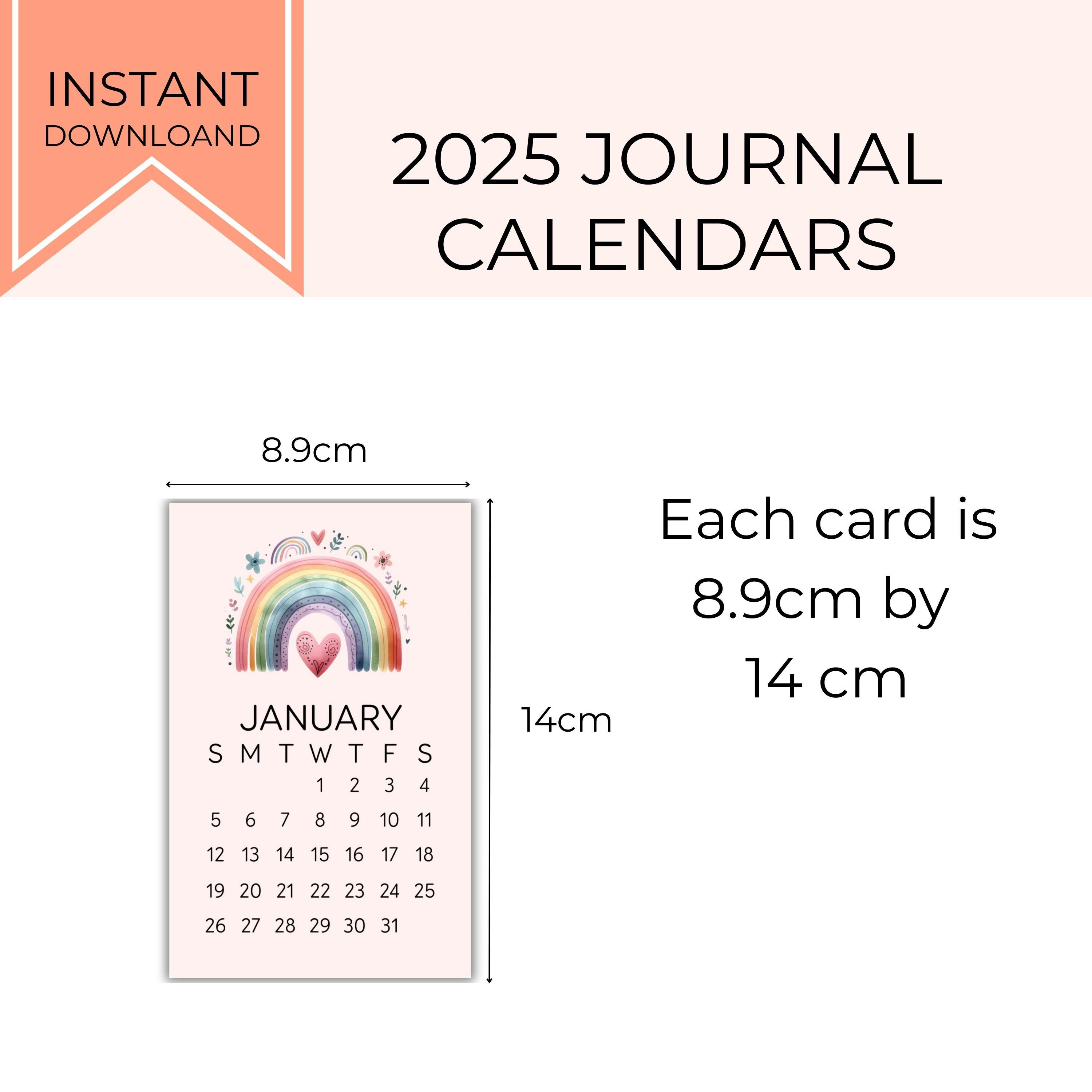2025 Pocket Calendar Printable | Minimalist Calendar | Rainbow Calendar ...