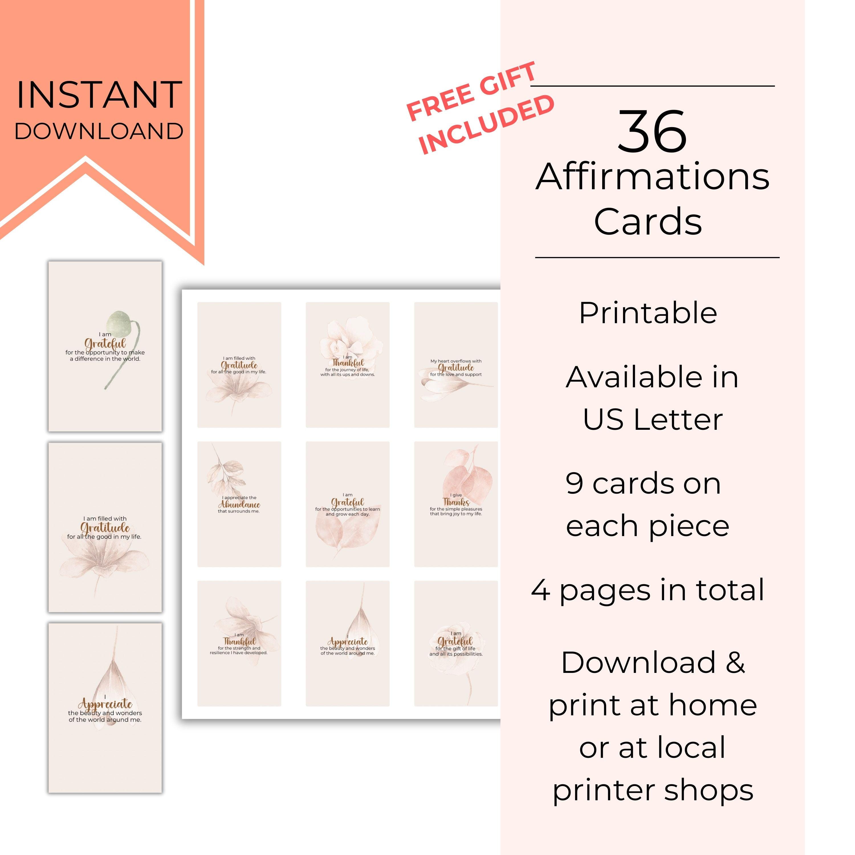 Gratitude Journal & Affirmation Cards | Printable Gratitude Toolkit ...