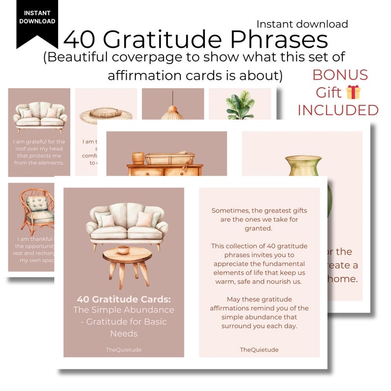 Gratitude, Mindfulness, Affirmation Cards, Flashcards, Cards Printables ...