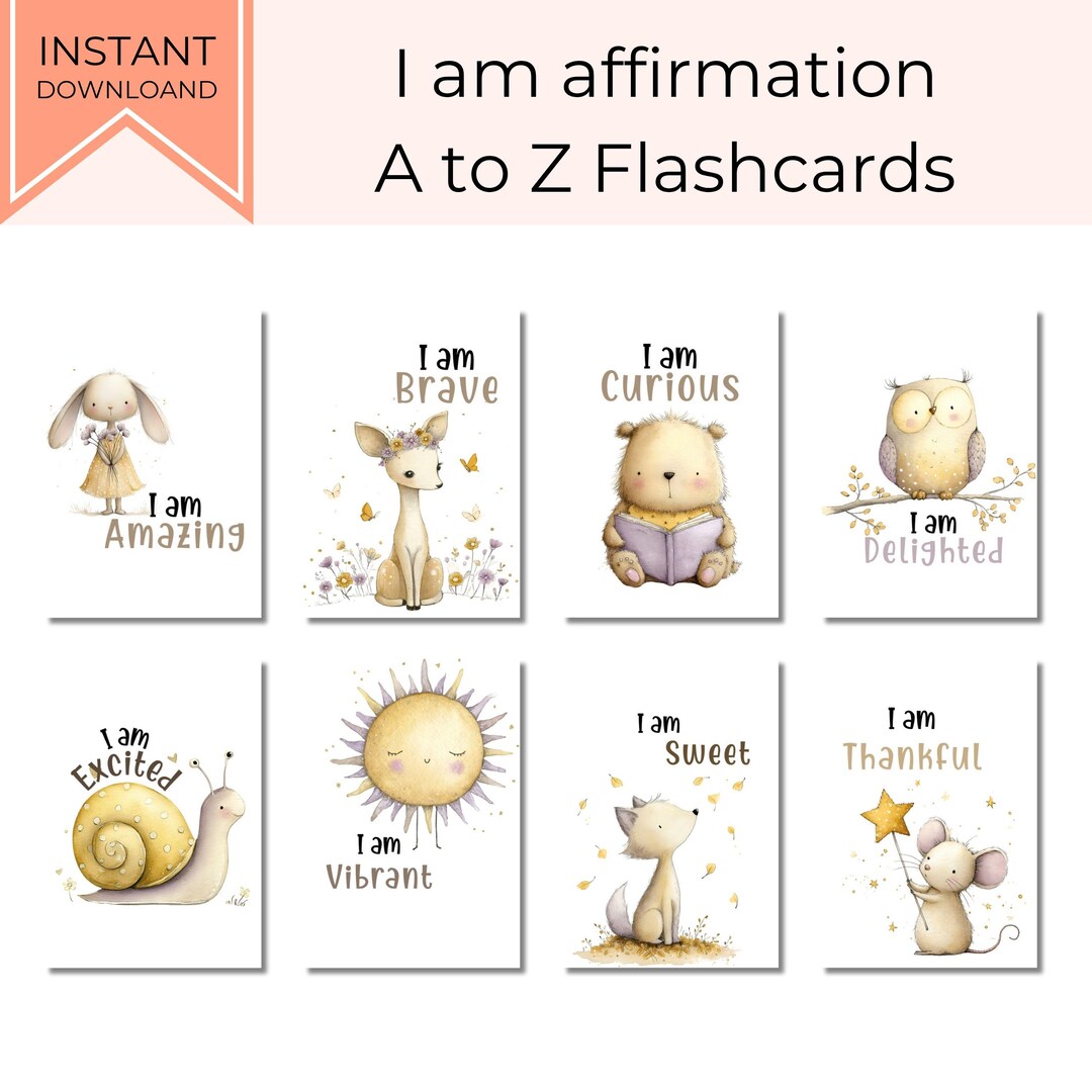 I Am Affirmation Cards, Positive Affirmations for Kids, Alphabet ...