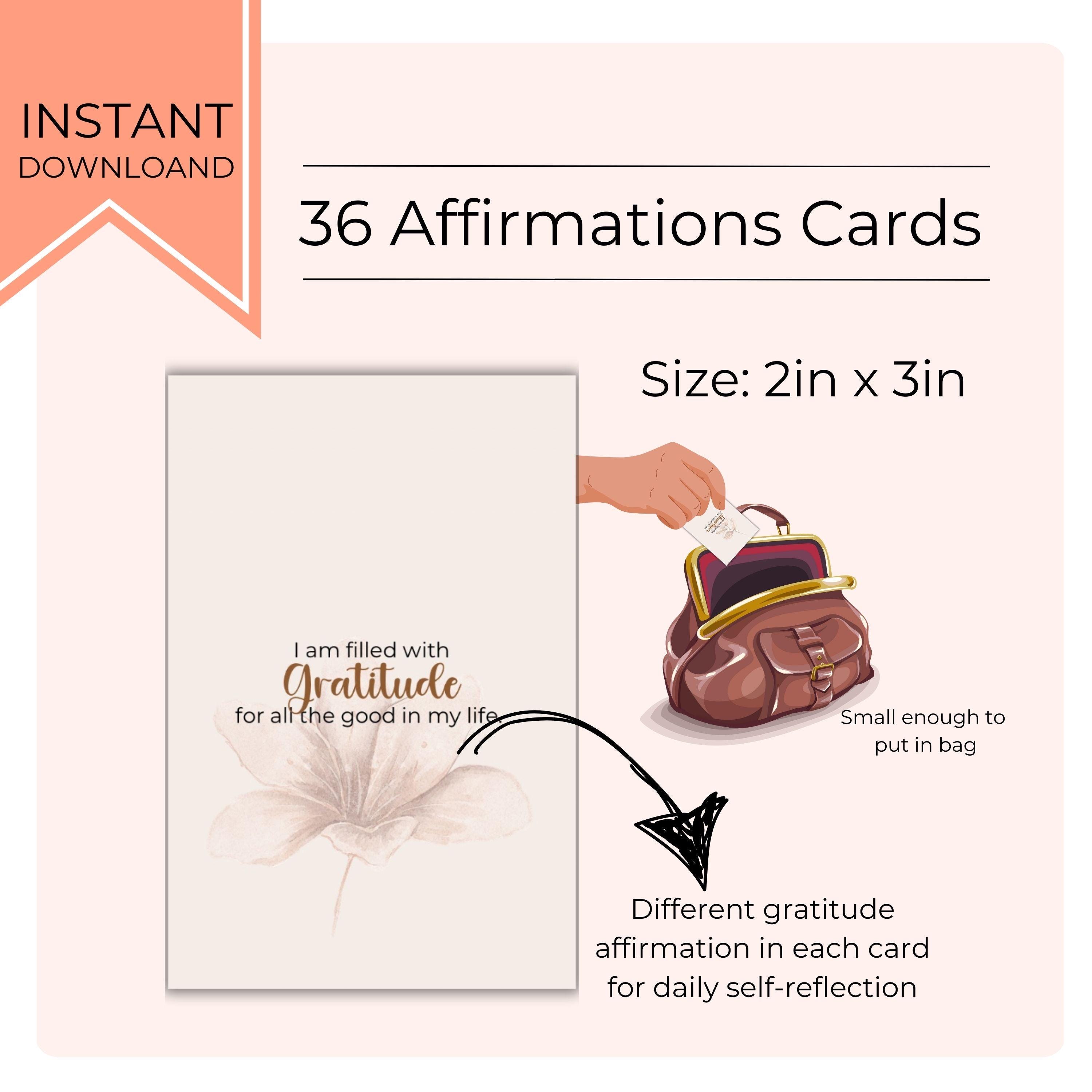 Gratitude Affirmation Cards Digital Download Printable Goodnotes ...