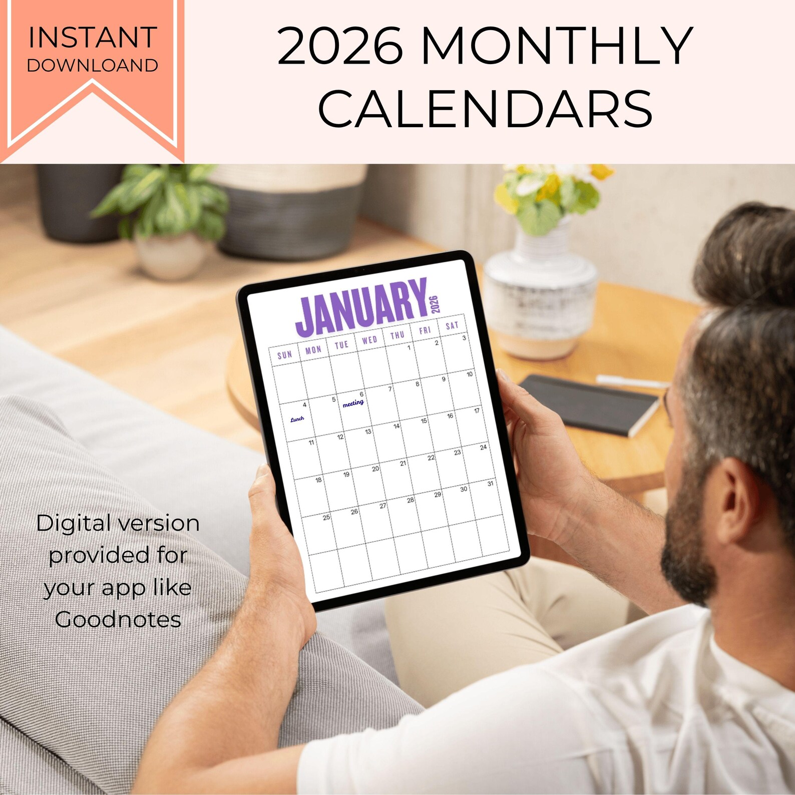 2026 Rainbow Monthly Calendar: Printable A2 A3 A4 Letter Sizes (digital ...
