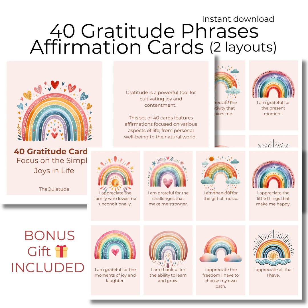 Affirmation Cards, Gratitude, Self Love, Card Printables, Deck Cards ...
