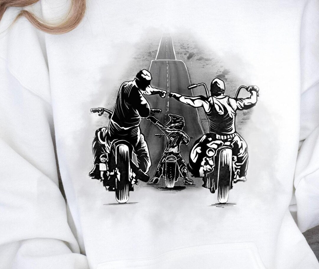 Father and Son Motorcycle Ride Hoodie Cozy Gift for Bikers Celebrate ...
