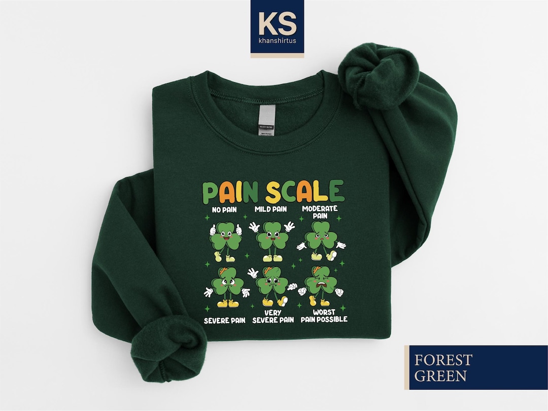 Nurse St Patrick Day Pain Scale Sweatshirt, Funny Irish Nurse Gifts ...
