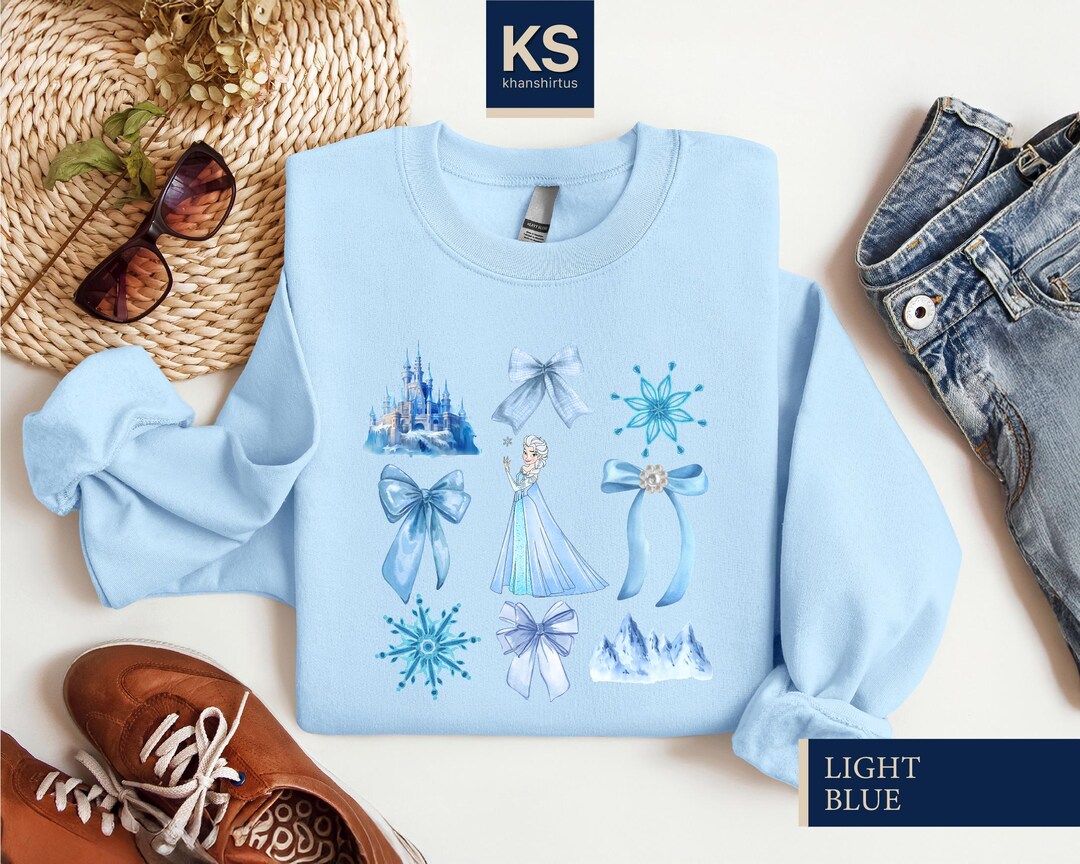 Princess Elsa Bow Sweatshirt, Disney Girls Trip Tee, Birthday Girl Gift ...