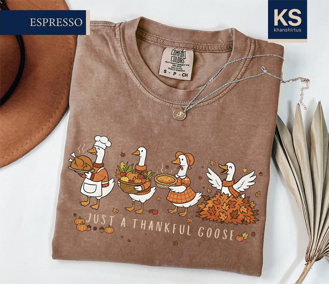 Just a Thankful Goose Comfort Colors T-shirt, Silly Goose Shirt ...