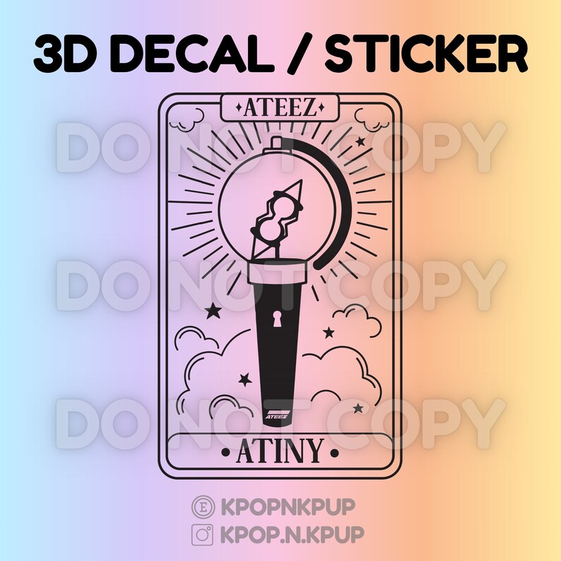 ATEEZ | ATINY Lightstick Tarot 3D Decal / Sticker - Etsy