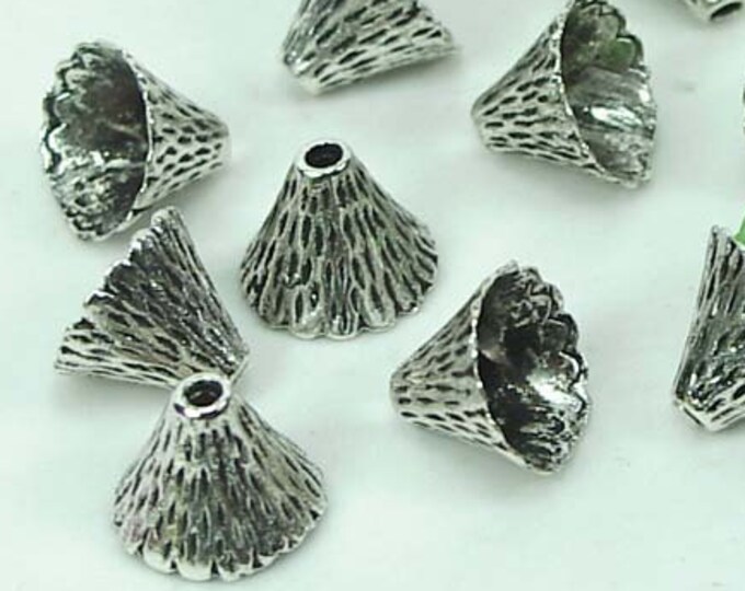 10 Antique Silver Pewter Cone Caps Beads 9x12mm (p129) - Etsy