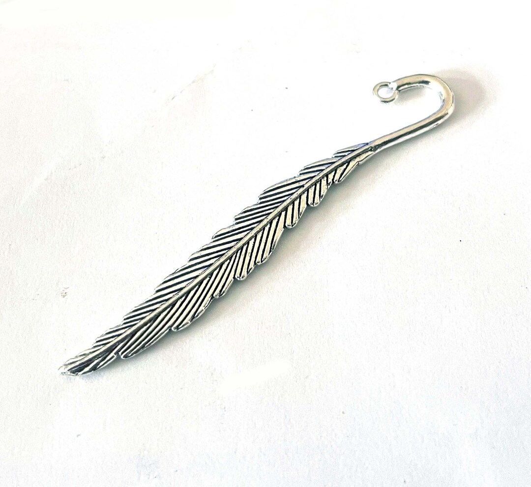 1, 4 or 20 BULK Feather Bookmarks Tibetan Style Antique Silver Pewter ...