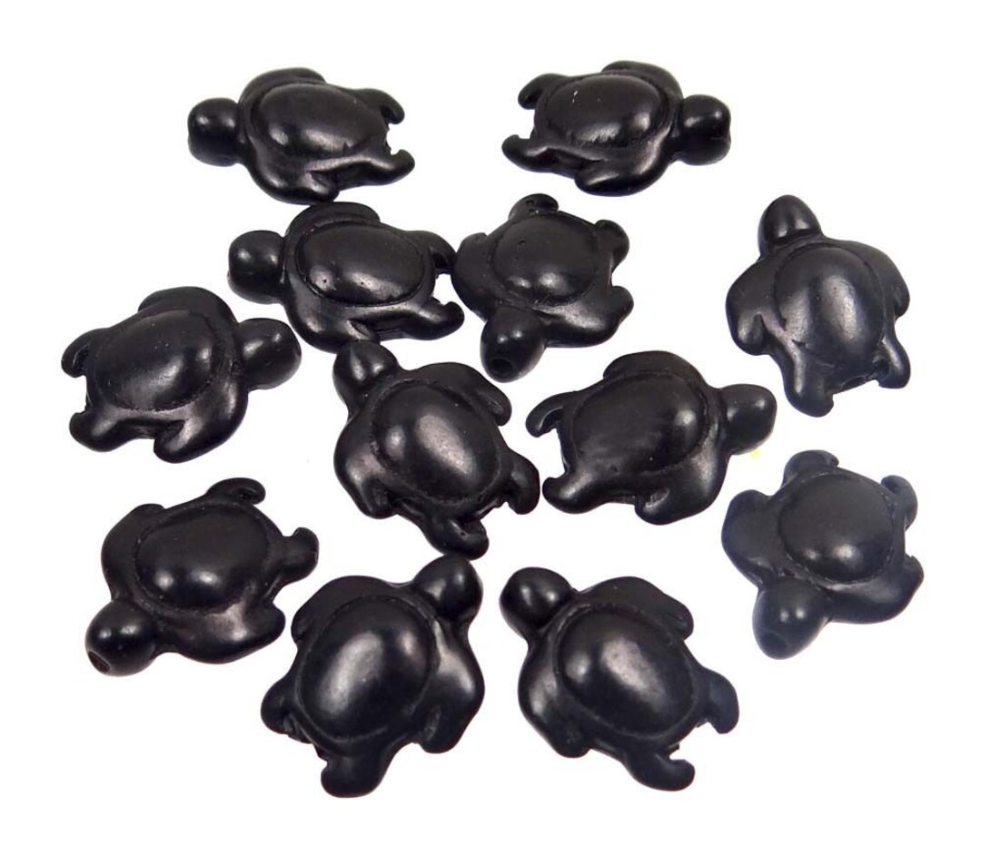18x14mm Black Turquoise Turtle Tortoise Beads (12) (e7356) - Etsy