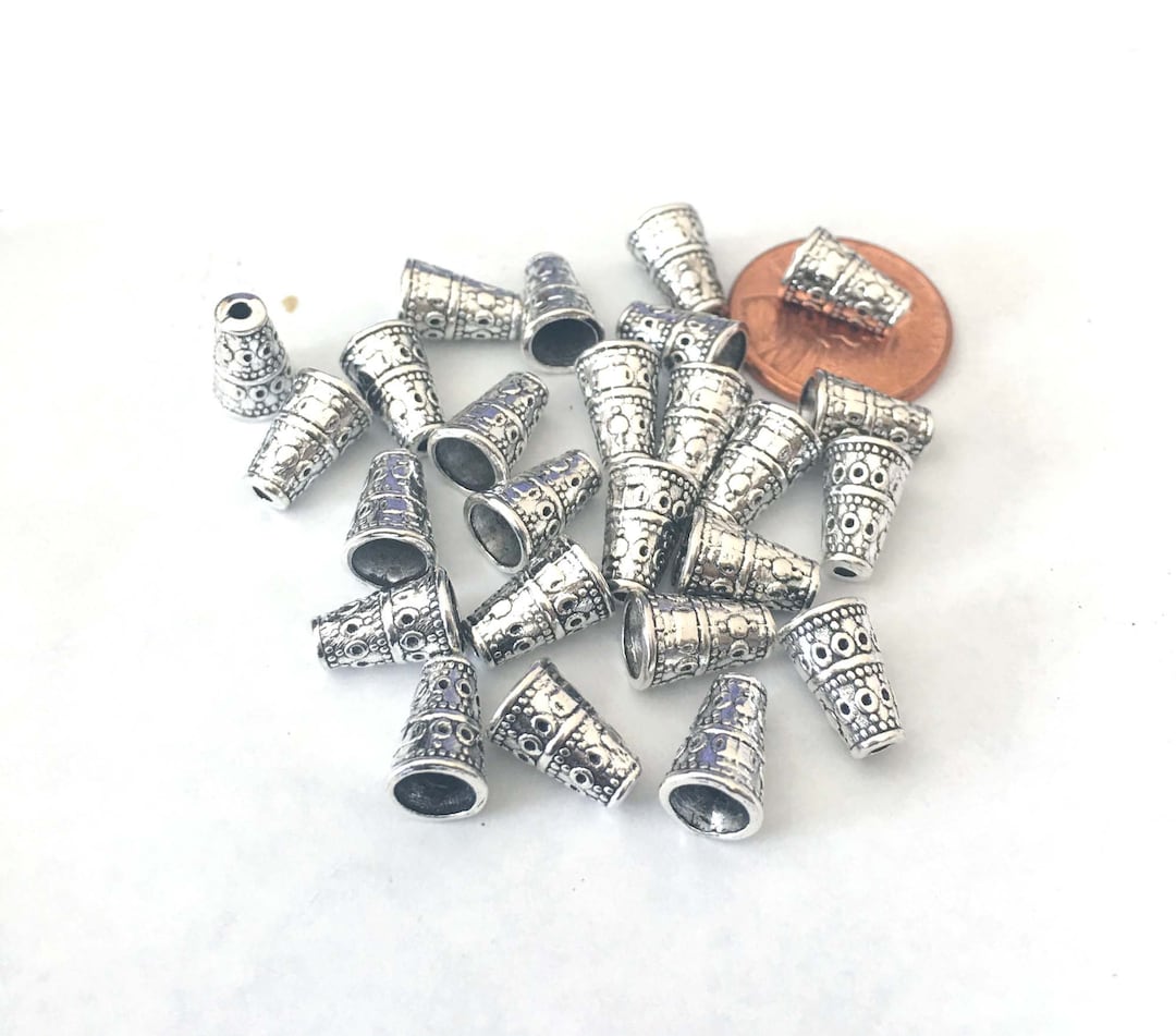 20 Antique Silver Pewter Cone Bead Caps 10x7mm (p042) - Etsy