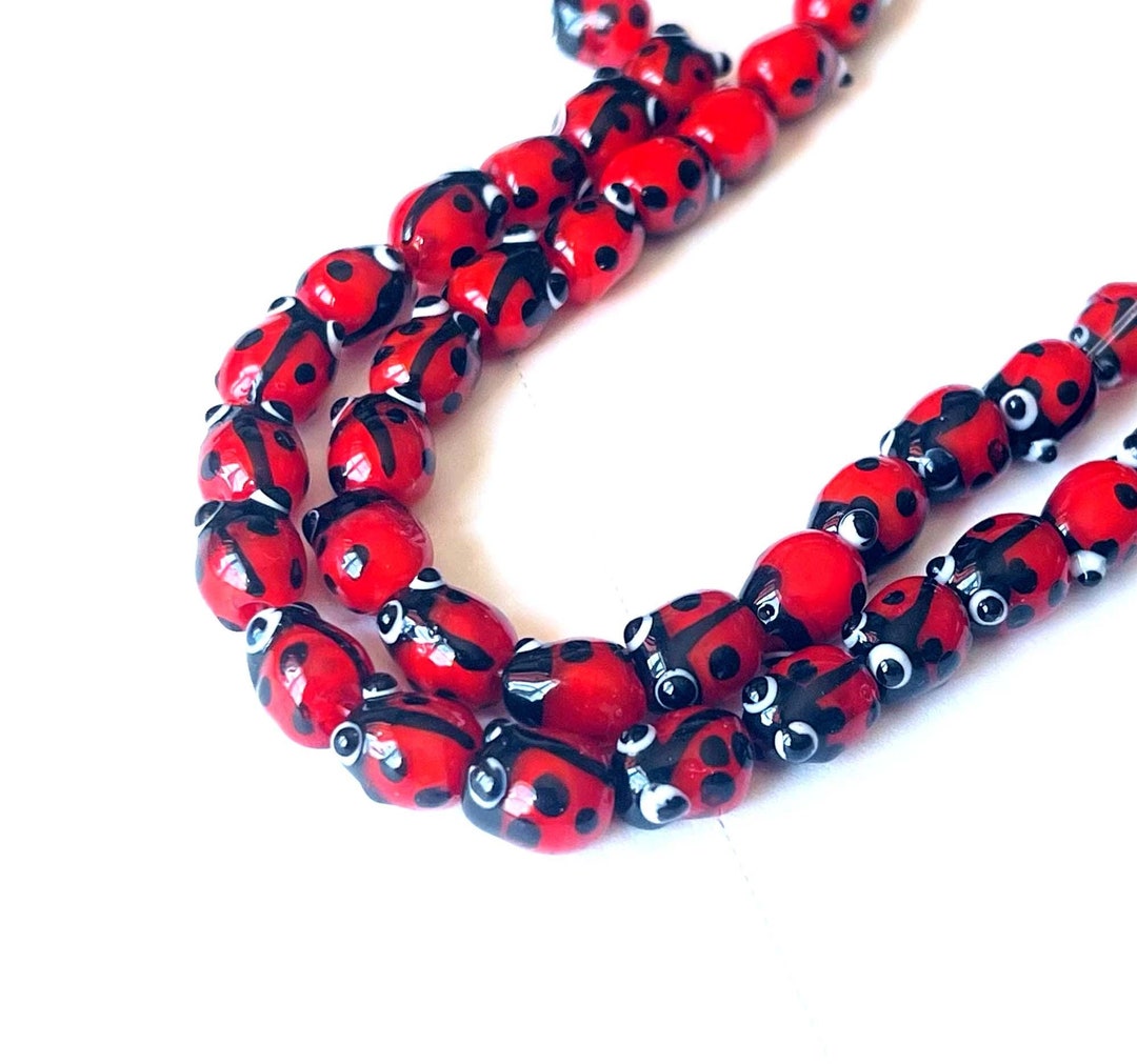 10 Tiny Handmade Lampwork Glass Ladybug Beads 8mm (e7526) - Etsy