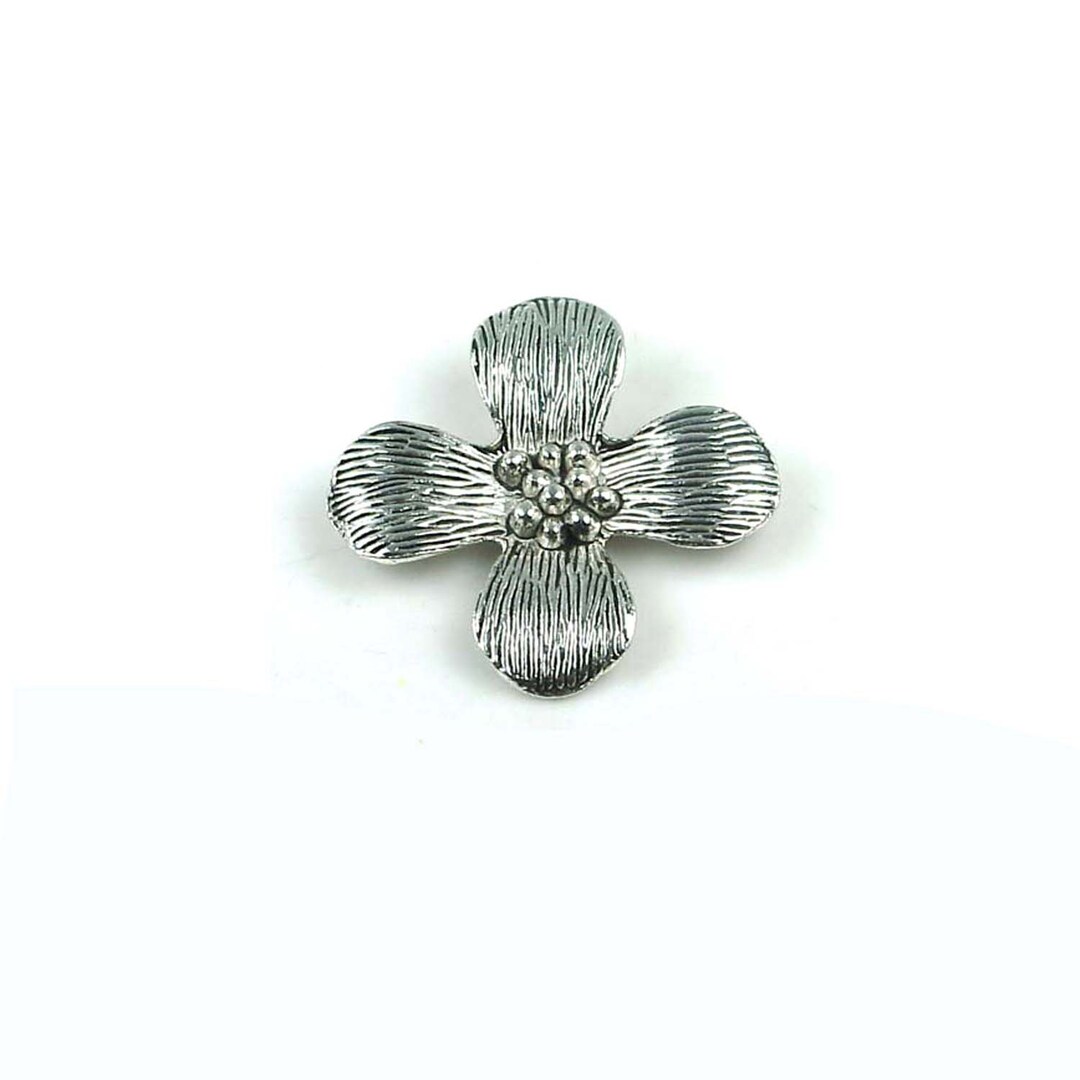 Antuque Silver Pewter Thai Karen Style Flower Pendant 40mm (p124) - Etsy