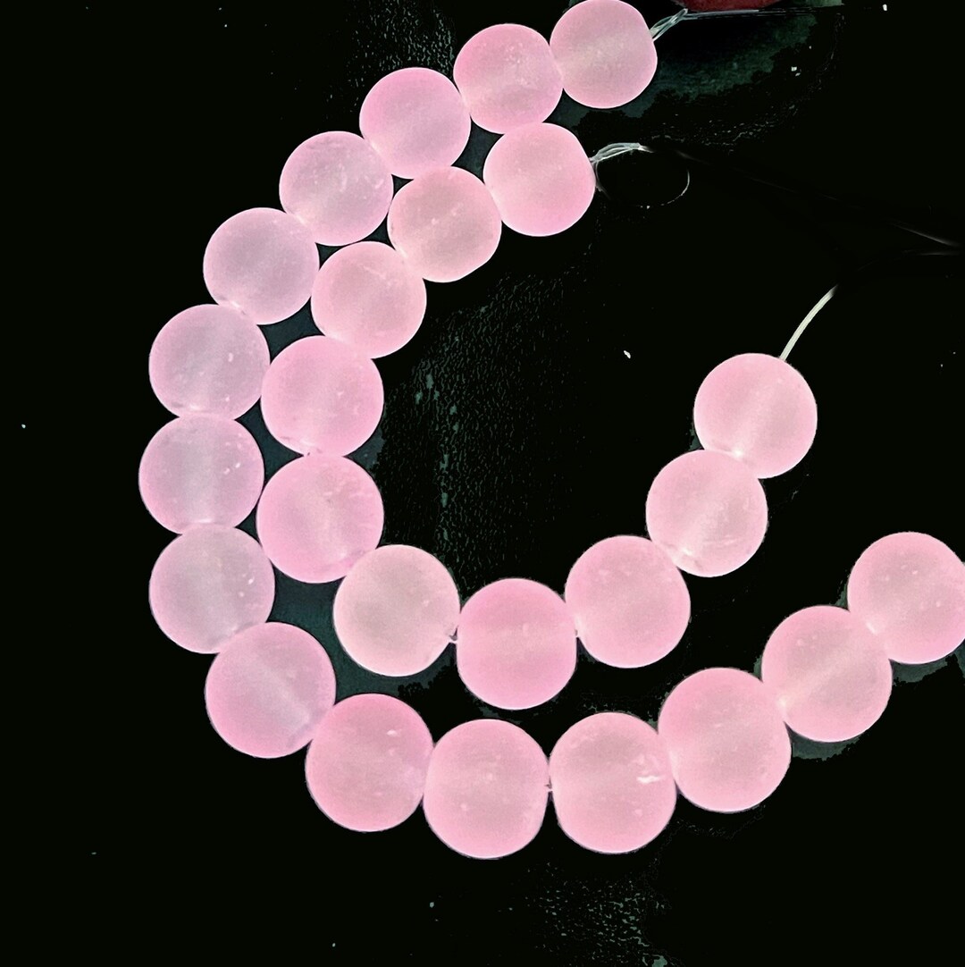 25 Frosted Sea Glass Round Beads Matte - Hot Pink 8mm (e7289) - Etsy