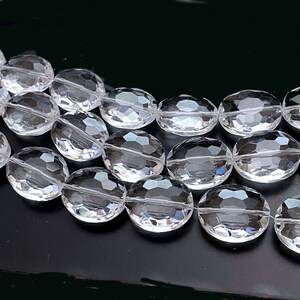 5 Large Fire Polish Glass Clear Crystal Faceted Oval Focal Beads ...