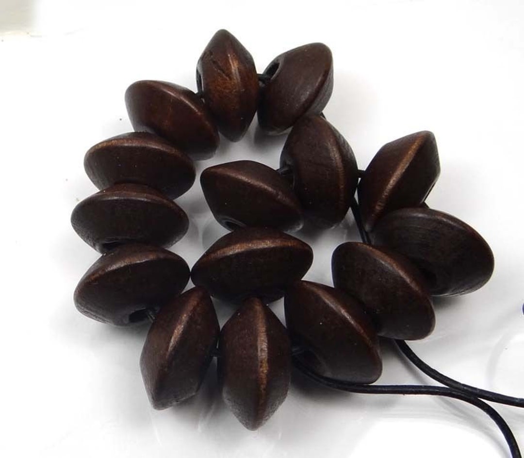 22x12mm Brown Coffee Wood Abacus Rondelle Wheel Beads (15pc) (e7061) - Etsy