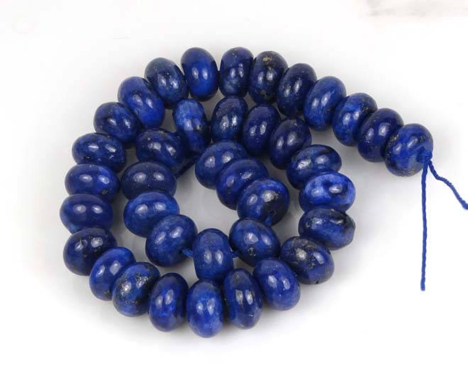 8x5mm Natural Indigo Lapis Lazuli Rondelle Beads 36 Half - Etsy