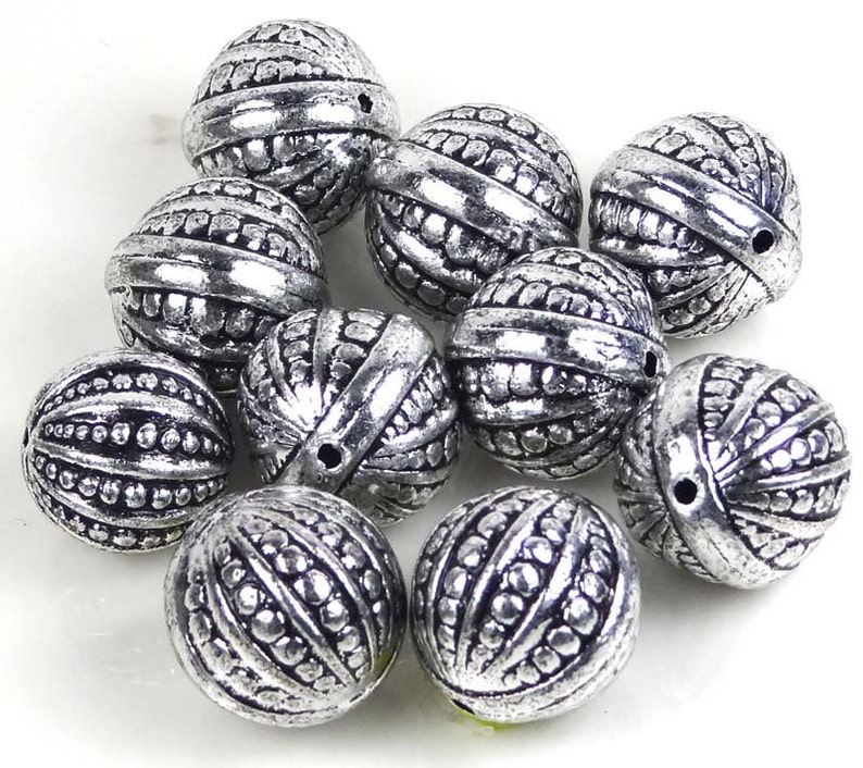 20mm Large Antique Silver Metal Plated Acrylic Round Ball - Etsy