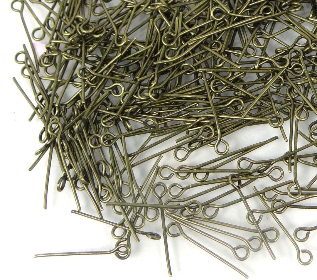 Bulk 500 Eyepins Antique Bronze Eye Pins 21 Gauge 20mm Long (p404) - Etsy