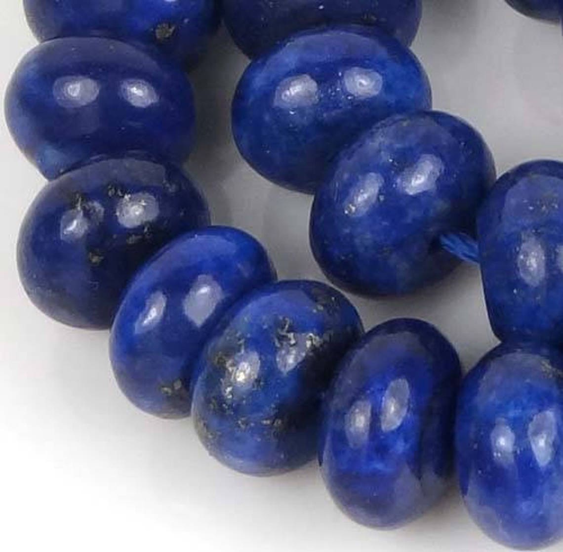 8x5mm Natural Indigo Lapis Lazuli Rondelle Beads 36 Half - Etsy